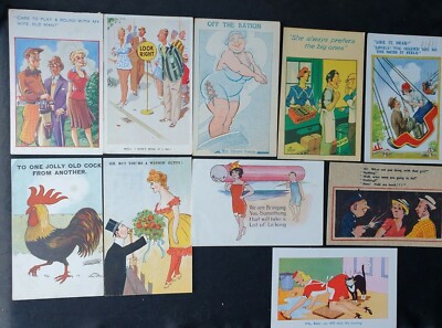 COMIC POSTCARDS WITH Rude/Risque Captions Vintage £15.05 - PicClick UK
