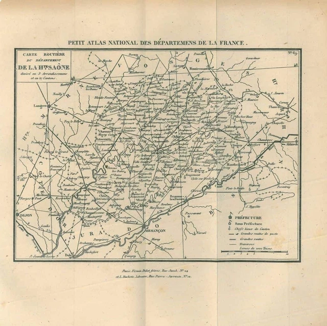 MAP OF BOURGOGNE-FRANCHE-COMTE £35.50 - PicClick UK