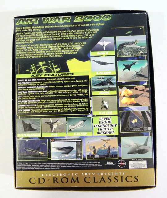 JANE'S ATF: ADVANCED Tactical Fighters PC CDROM 1996 Big Box MSDOS ...