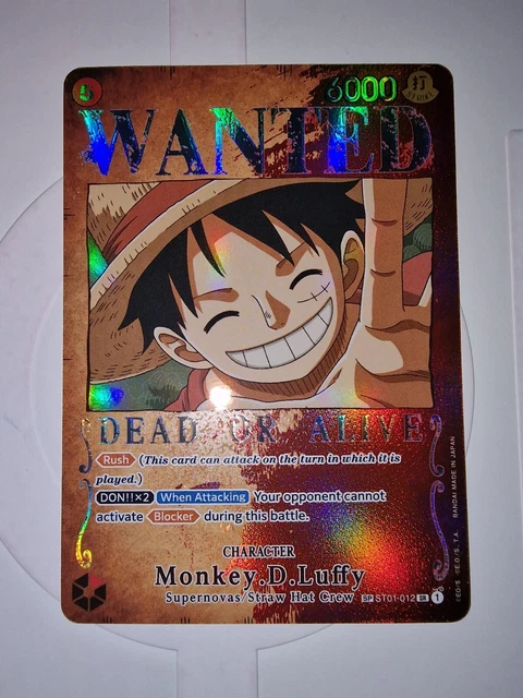 MONKEY.D.LUFFY (WANTED POSTER) - Super Rare One Piece TCG Card - OP03 ...