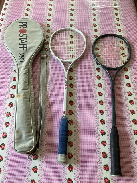 VINTAGE WILSON GRAPHITE Pro Staff Sqash Racquets With Cover .Pro Staff ...