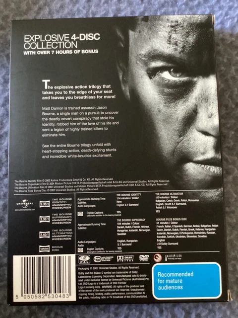 THE ULTIMATE BOURNE Collection 4 Dvd Boxed Set. As New. Matt Damon $8. ...