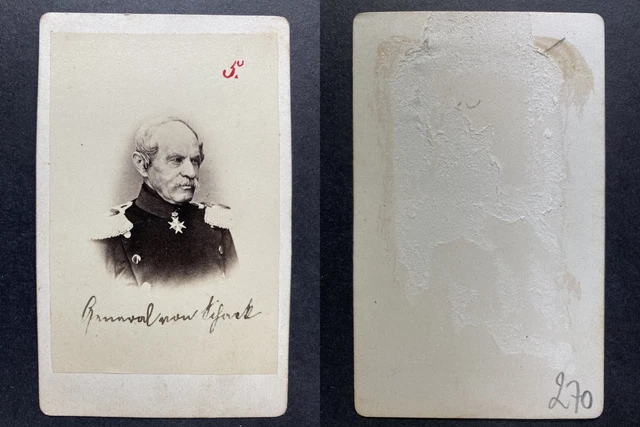 GÉNÉRAL VON SCHACK Vintage cdv albumen print.Hans Wilhelm von Schack ...
