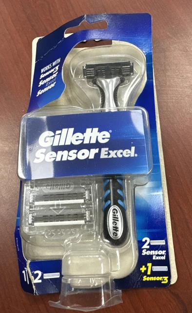 GILLETTE SENSOR EXCEL Razor Handle + 3 Cartridges Open Packages 6j/f ...