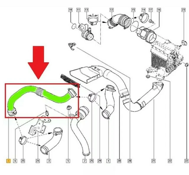 DURITE DE TURBO pour Renault Scenic 1.9 DCI Entrée D'Air 8200658187 ...