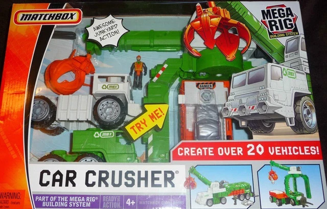 MATCHBOX MEGA RIG Building System CAR CRUSHER RARE Auto crusher NEW ...