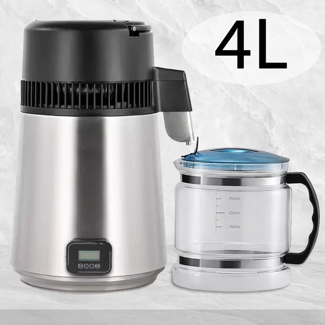 750W 4L DISTILLER 304 Stainless Steel Water Distiller Machine Distilled ...