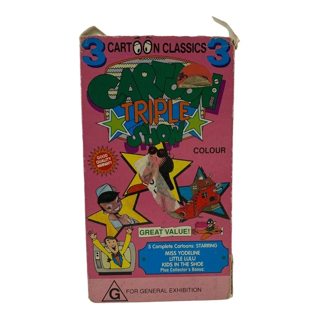 CARTOON TRIPLE SHOW Colour VHS Video Tape Children 1992 Untested ...
