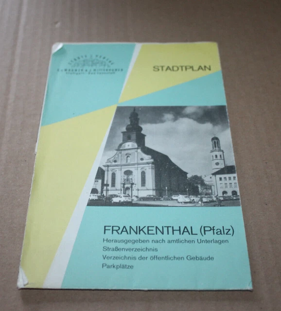 ALTE LANDKARTE / Stadtplan Frankenthal (Pfalz) - Verlag Wagner ...
