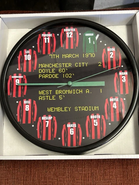 CLASSIC CUP FINAL Clock Collection Manchester City 1970 Quartz Wall ...