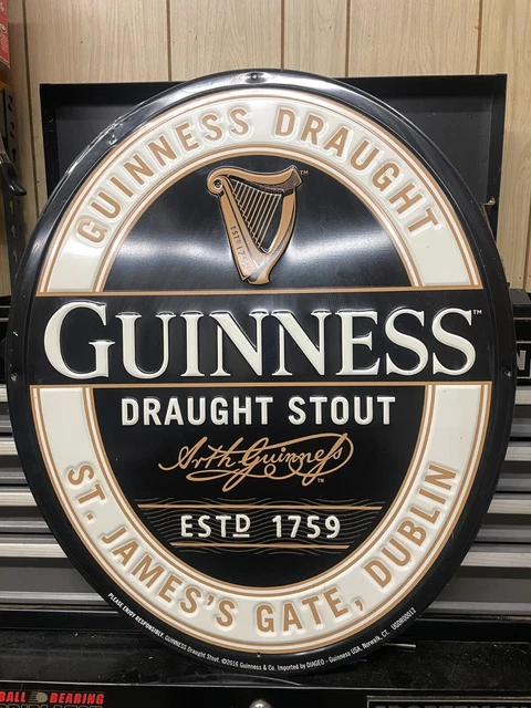 GUINNESS OVAL TIN Bar Sign. Rare Guinness USA Man Cave Beer Sign! £24. ...