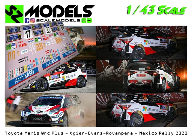 1/43 RALLY DECAL Additif Toyota Yaris Wrc Ogier Evans Rovanpera Mexico ...
