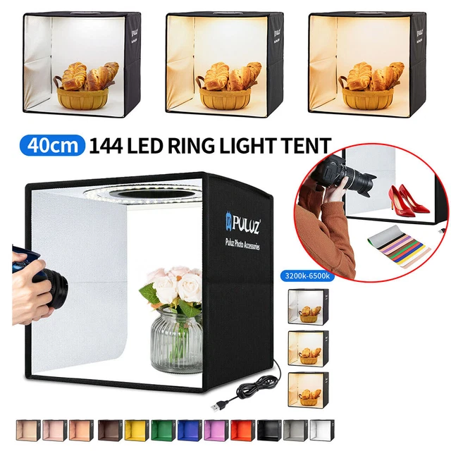 40CM LARGE PHOTO Studio LED Light Tent Cube Soft Box Portable ...