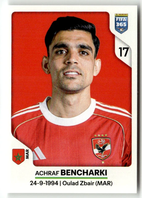 PANINI FIFA 365 2026 Sticker No. 77 Achraf Bencharki AL AHLY SC £1.20 ...
