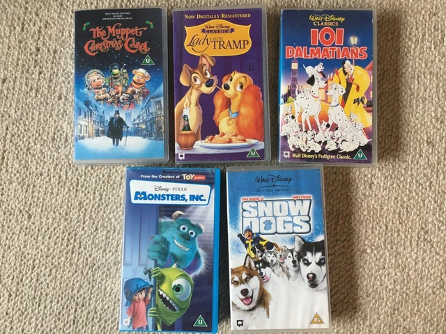 DISNEY VHS X 5 The Muppet Christmas Carol Snow Dogs 101 Dalmatians Lady ...