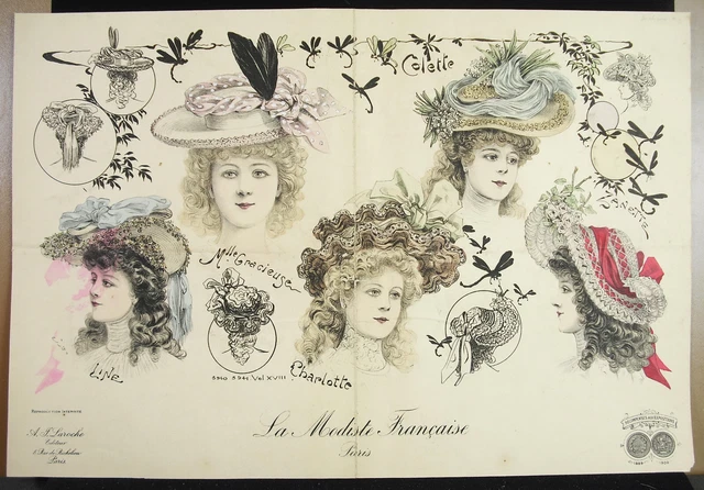 LA MODISTE FRANÇAISE chapeaux Melle Gracieuse Zanette Colette mode ...