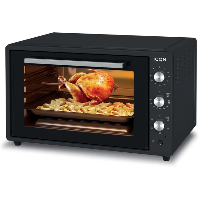 ICQN 60 LITER Minibackofen Umluft Backblech Drehspieß Mini Backofen ...