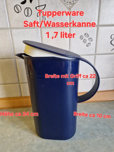 TUPPERWARE PRELUDIO KANNE 1,7 Liter blau Wasserkanne Saftkanne mit ...