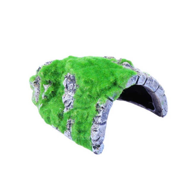 LIZARD HIDING ROCK Turtle Rocks Reptile Hide Spider Box Moss Cave Decor ...