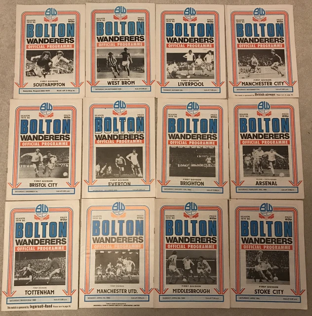 BOLTON WANDERERS PROGRAMMES x 12 from Season 1979/80 £10.80 - PicClick UK