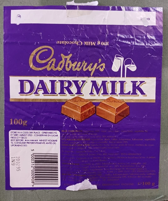 RARE CADBURY DAIRY Milk Chocolate Wrapper 1 £3.99 - PicClick UK