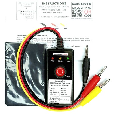 MERCEDES W124 W126 W140 R129 OBD1 Diagnostic Code Reader Tool 8 - 16 ...