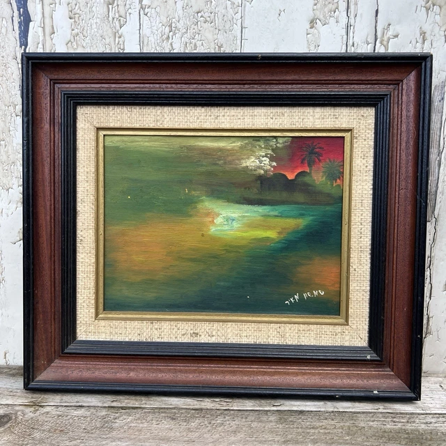 VINTAGE ORIGINAL OIL On Canvas Middle Eastern Landscape Painting £26.95 ...
