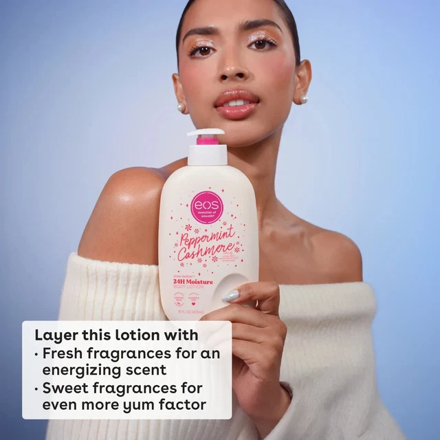 EOS SHEA BETTER 24H Moisture Body Lotion, Peppermint Cashmere, 16 fl oz ...