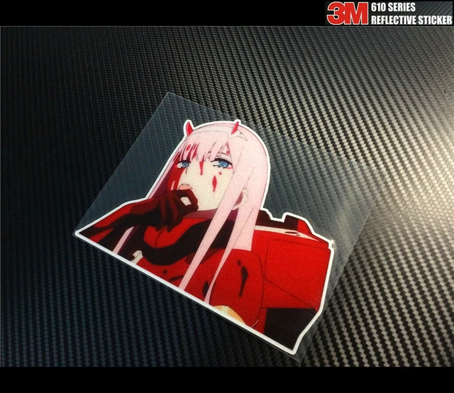 REFLECTIVE DARLING IN the Franxx Zero Two Senpai Peeking Anime JDM ...