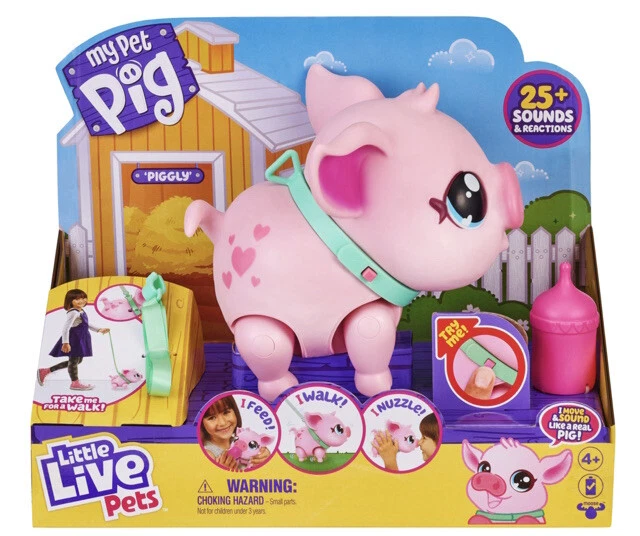 LITTLE LIVE PETS MY PET PIG “Piggly” Feed Walk Nuzzle Dance 25 Sounds ...