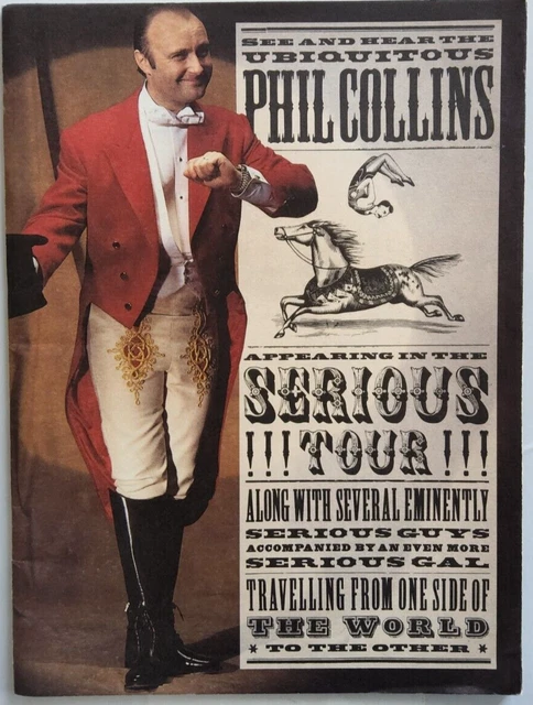 PHIL COLLINS SERIOUS Tour Concert Program, Programme tour book pop rock ...