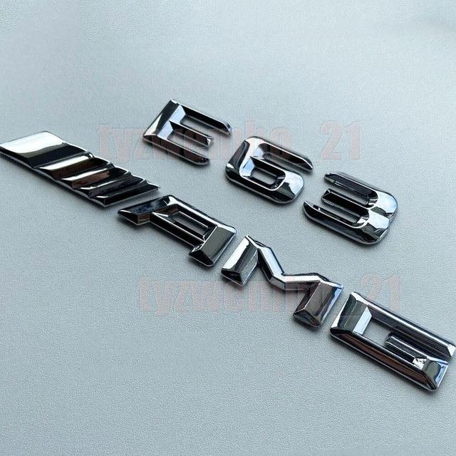 1X POUR MERCEDES Benz Argent Chrome Emblème Auto E63 AMG Lettrage 3D ...