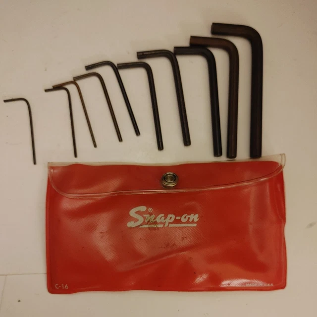 VINTAGE SNAP-ON 10 pc Spline L Hex Key Set C-16 Made in USA A6 EUR 23 ...