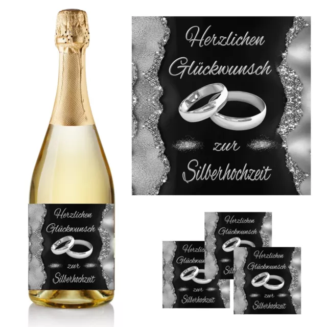1 AUFKLEBER FLASCHENETIKETT Hochzeitstag 25 Jahre Silberhochzeit ... 1 AUFKLEBER FLASCHENETIKETT Hochzeitstag 25 Jahre Silberhochzeit ...