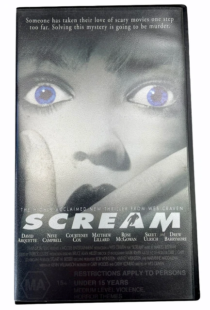 SCREAM NEVE CAMPBELL VHS Video Cassette Tape PAL Black Small Box MA15 ...