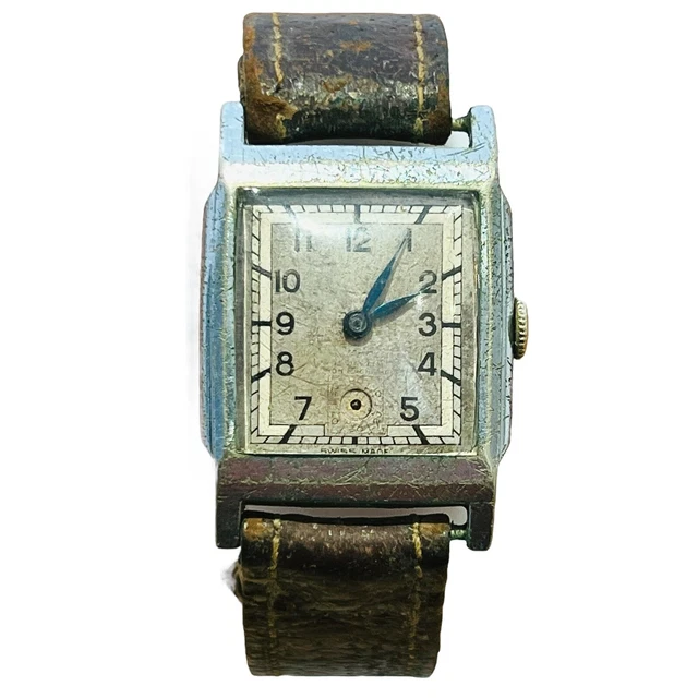 VINTAGE ROTARY TRENCH Military Tank Watch WW1 WW2 Mens WORKING NEEDS ...
