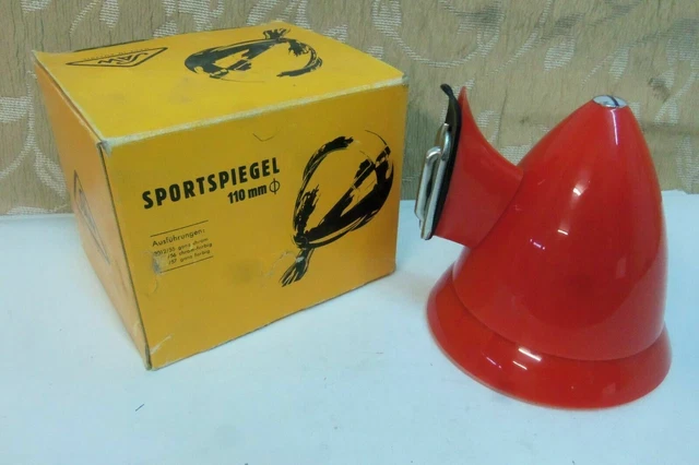 NOS CLASSIC BULLET ROUND PLASTIC RED MIRROR AUSTIN MINI HEALEY SPRITE ...