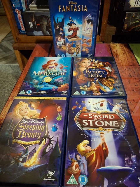 DISNEY DVD BUNDLE. Fantasia Little Mermaid Sleeping Beauty Sword In The ...