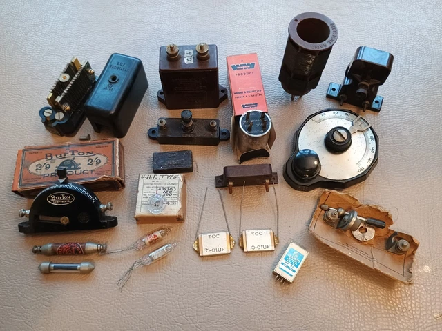 VINTAGE INTER VALVE Transformer, Valves, R,C & L's. Tuning Caps, Coil ...
