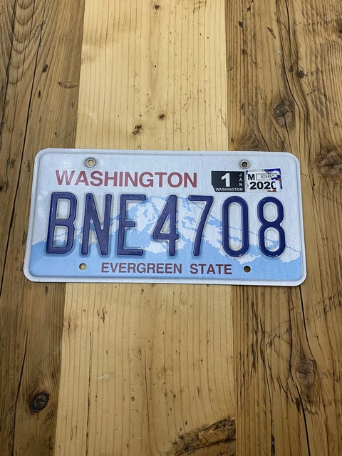 VINTAGE WASHINGTON EVERGREEN State US Car License Number Plate BNE4708 ...