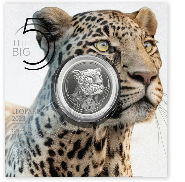 5 RAND BIG FIVE II - Leopard Südafrika South Africa 1 oz Silber BU 2023 ...
