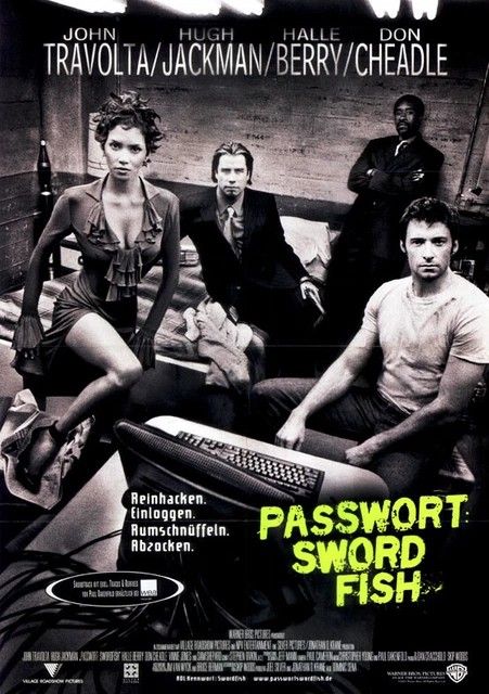 PASSWORT: SWORDFISH ORIGINAL A1 Kinoplakat John Travolta / H. Jackman ...