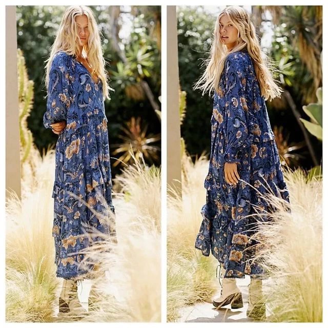 ROBE SPELL AND The Gypsy Collective bleue Aurora Midi/Maxi L EUR 224,68 ...