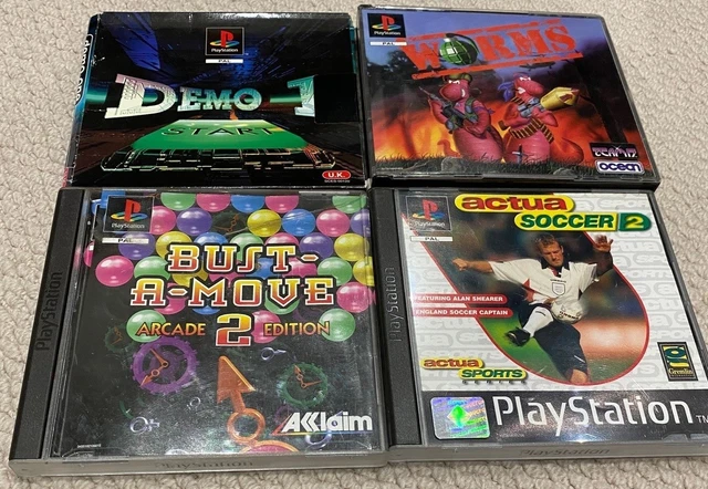 PLAYSTATION 1 (PAL) Games x4 with Manuals - Worms, Bust-a-Move 2, Actua ...