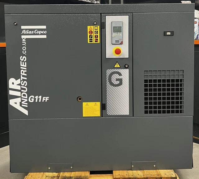 ATLAS COPCO G11FF Floor Mounted Rotary Screw Compressor + Dryer 11Kw ...