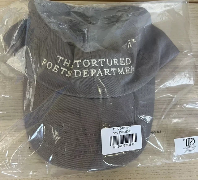 TAYLOR SWIFT HAT The Tortured Poets Department Gray Dad Cap Sealed New ...