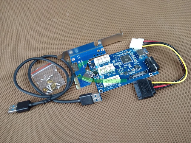 PCI-E EXPRESS 1X to 3 Port 1X HUB Switch Multiplier Riser Card +1PCS ...