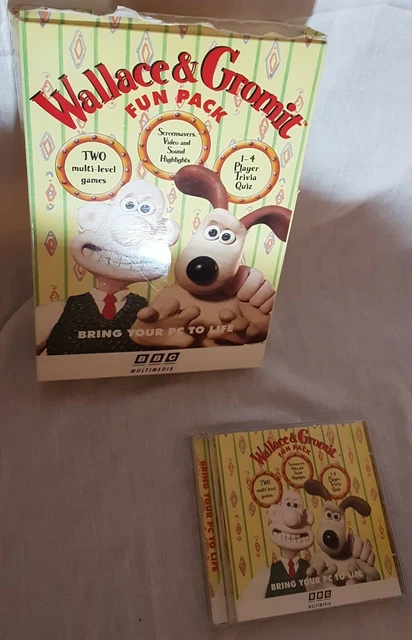BBC WALLACE & Gromit : Fun Pack - 1996 Pc Game - Rare Big Box Edition £ ...