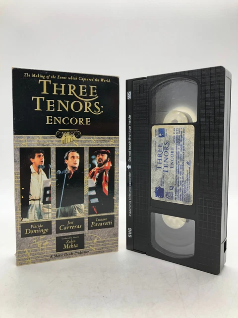 THREE TENORS ENCORE Used VHS José Carreras Plácido Domingo Luciano ...