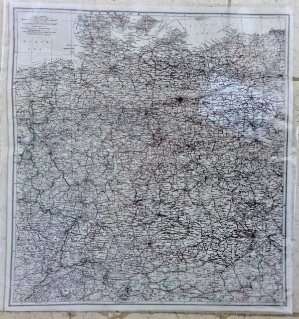 WW2 BRITISH RAF / Special Forces Tissue Escape Map of Europe SOE £147. ...